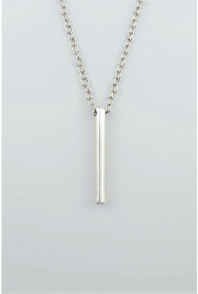 Bu Farklı Silindir Çubuk Erkek Kadın Kolye Antik Gümüş Kaplama - 60 cm Düz Zincir
