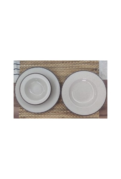 Meg Dekoratif Porselen Pearl Adler 18 Parça Yemek Takımı