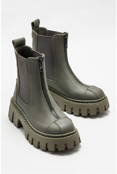 Elle Shoes Deri Kadın Günlük Düz Bot