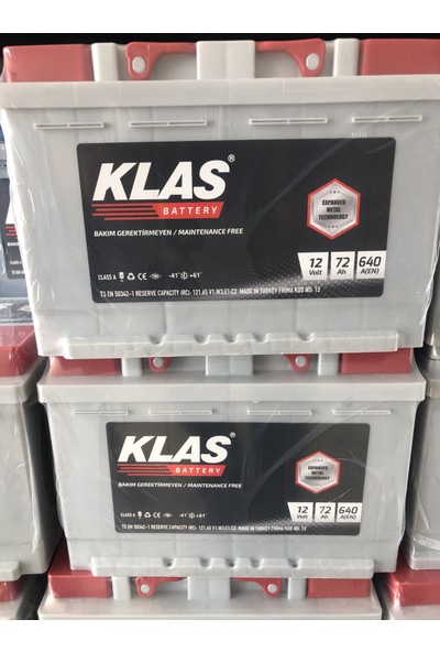 Klas 72 Amper Klas Akü 2 Yıl Garantili Üretim 2021