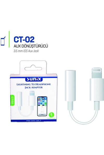 Sunix Iphone Kulaklık Çevirici Aux Aparat - 3.5mm Ios Aux - CT02