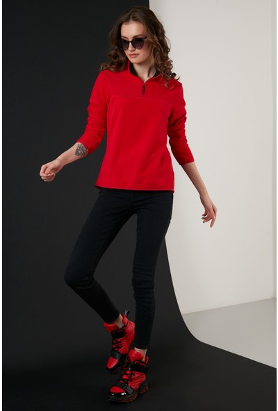 Lela Yarım Fermuarlı Dik Yaka Polar Bayan Polar 5907000