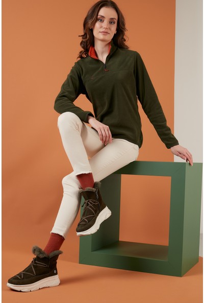 Lela Yarım Fermuarlı Dik Yaka Polar Bayan Polar 5907000