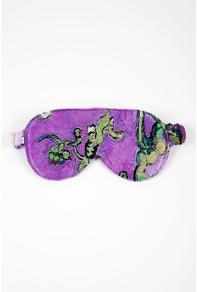 Lila Rosa Ipek Uyku Maskesi Göz Bandı