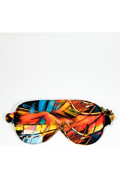 Lila Rosa Ipek Uyku Maskesi Göz Bandı