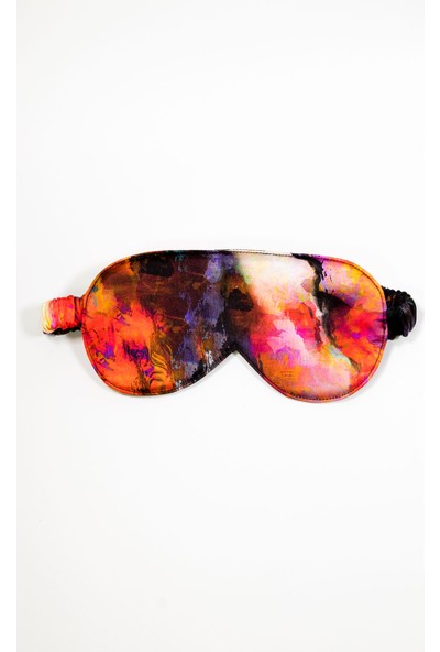 Lila Rosa Ipek Uyku Maskesi Göz Bandı