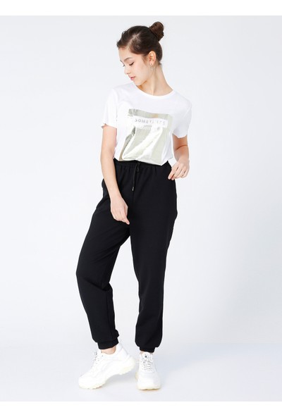 Fabrika Tuna Siyah Kadın Eşofman Altı