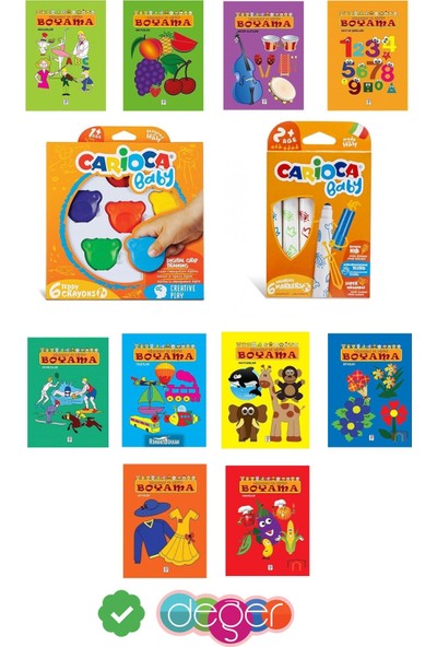 Sis Yayıncılık Boyama Kitabı 10'lu ve Carioca Boya Seti