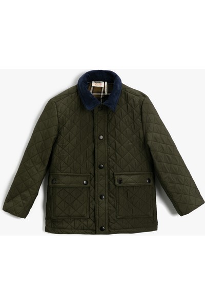 Koton Kadife Gömlek Yaka Kapitoneli Mont Çift Cepli Koton Kadife Gömlek Yaka Kapitoneli Mont Çift Cepli