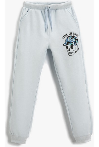Koton Kurukafa Baskılı Jogger Eşofman Altı Beli Bağcıklı Cepli