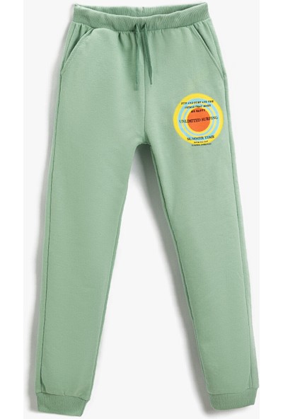 Koton Baskılı Jogger Eşofman Altı Beli Bağcıklı Cepli
