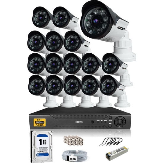 IDS 16 Kameralı Set - 5MP Sony Lensli Full HD Gece Görüşlü Fiyatı
