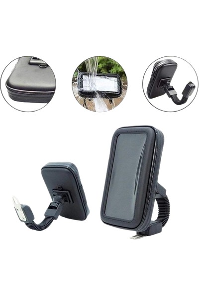 Mi7a Su Geçirmez Motosiklet Telefon Tutucu Dikiz Aynası Uyumlu