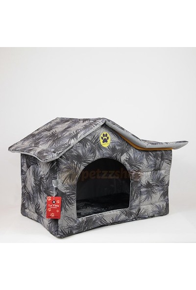 Lavista Çatılı Kedi ve Köpek Evi Gri