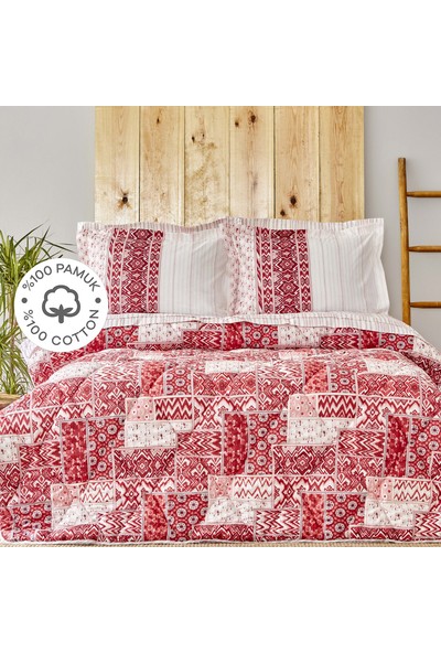 Karaca Home Pietra Kırmızı %100 Pamuk Çift Kişilik Uyku Seti