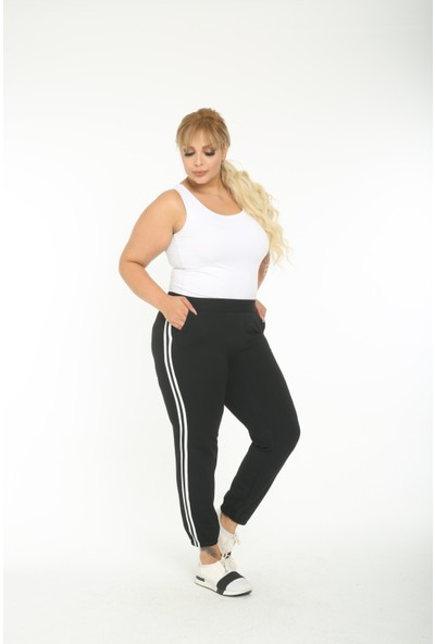 Büyük Bedenim Yanı Çizgili Eşofman Altı