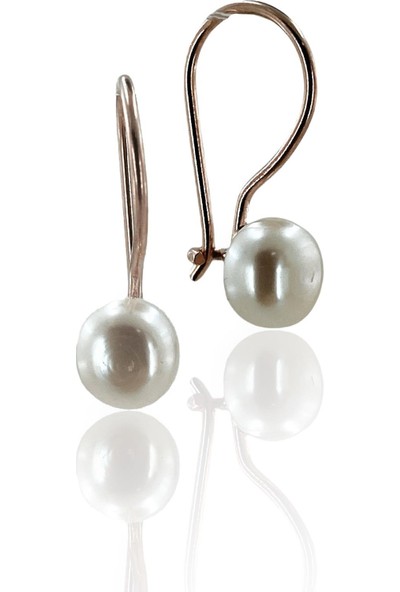 MaGümüş Günlük Taşsız Incili 925 Gümüş Küpe