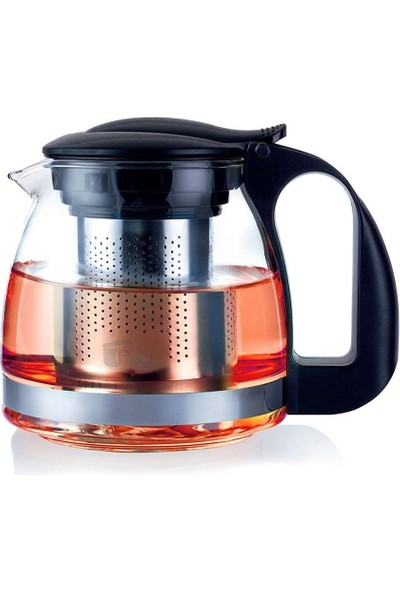 Paçi Süzgeçli Cam Demlik 700 ml Siyah