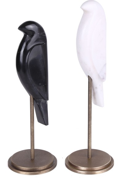 Decobe Mermer Kuş Obje Siyah Büyük Decobe Mermer Kuş Obje Siyah Büyük