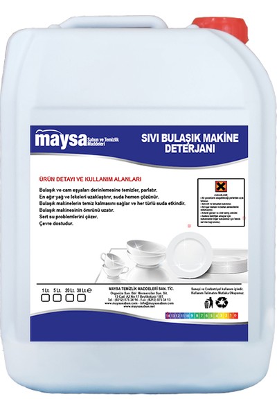 Ev Tipi Sıvı Bulaşık Makine Deterjanı İkisi Birarada 5 LT. (180 Yıkama) (Bulaşık Deterjanı + Parlatıcı) Ev Tipi Sıvı Bulaşık Makine Deterjanı İkisi Birarada 5 LT. (180 Yıkama) (Bulaşık Deterjanı + Parlatıcı)