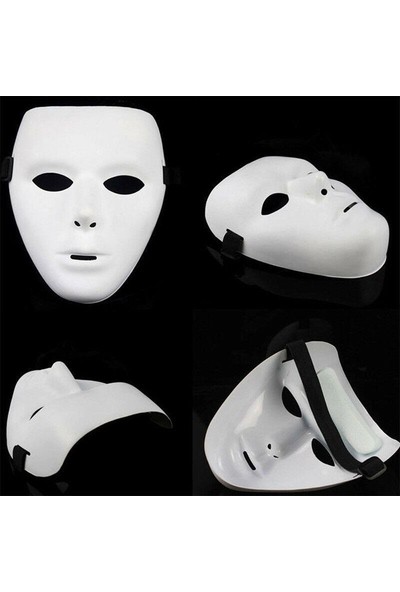 Samur Beyaz Renk Surat Maskesi Düz Maske Dans Anonim Maskesi Plastik 18X15 cm Samur Beyaz Renk Surat Maskesi Düz Maske Dans Anonim Maskesi Plastik 18X15 cm