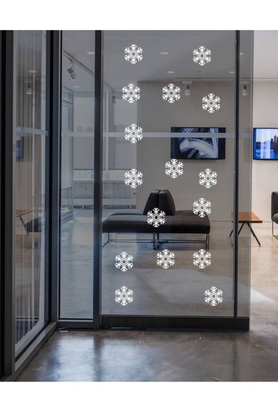 Walldeco Yılbaşı Kartanesi Duvar Cam Stickerı 18 Adet Beyaz Walldeco Yılbaşı Kartanesi Duvar Cam Stickerı 18 Adet Beyaz