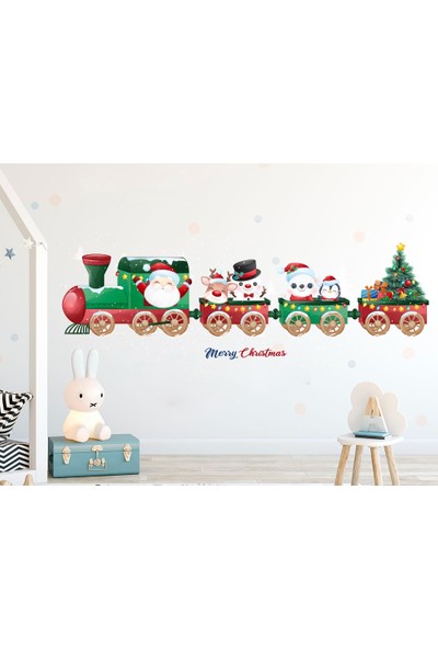 Walldeco Yılbaşı Duvar Cam Sticker Tren