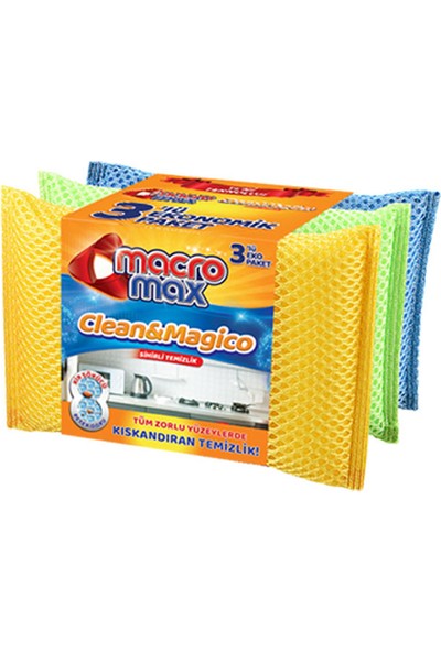 Macromax Clean&magico Sünger 3'lü
