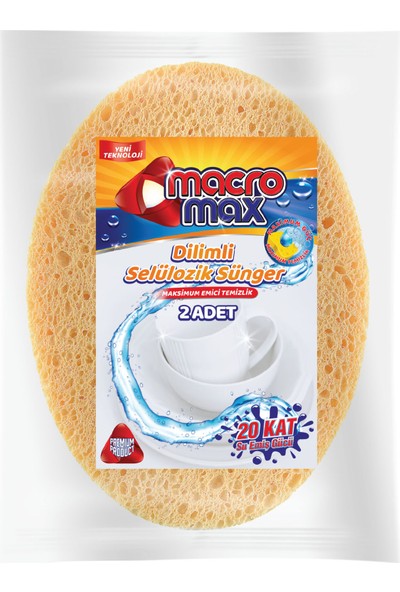 Macromax Selülozik Dilimli Sünger 2'li