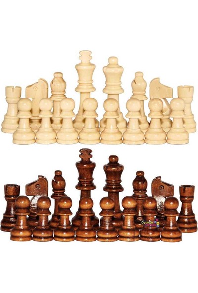 Mobgift Cilalı Ahşap Küçük Boy Satranç Taşı