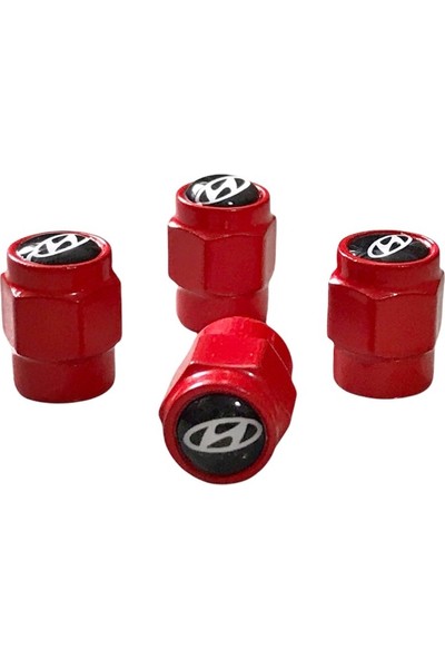 Cms Hyundaı Kırmızı Sibop Kapağı - Hyundaı Lüks Sibop Kapağı - Hyundaı - 4 Adet