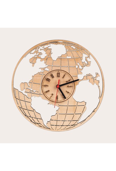 Ebka Özel Tasarım Dünya Haritası Saati