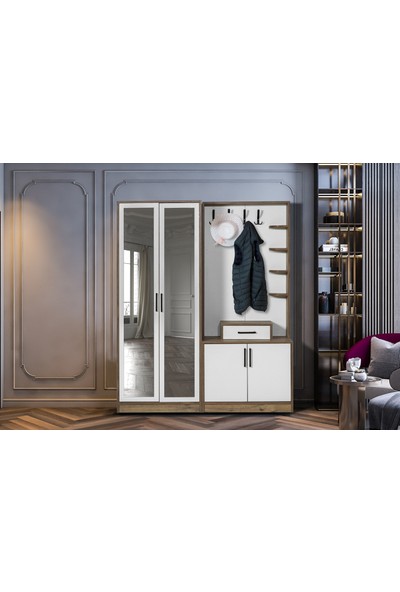 Moderniya Mobilya Loft 2 Kapılı Aynalı Portmanto