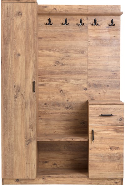 Moderniya Mobilya Flora Tek Kapılı Ceviz Portmanto Ayakkabılık