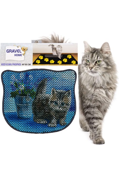 Gravel Kedi Tuvaleti Önü Dekoratif Elekli Kedi Kumu Paspası 40 x 50 cm Gravel Kedi Tuvaleti Önü Dekoratif Elekli Kedi Kumu Paspası 40 x 50 cm