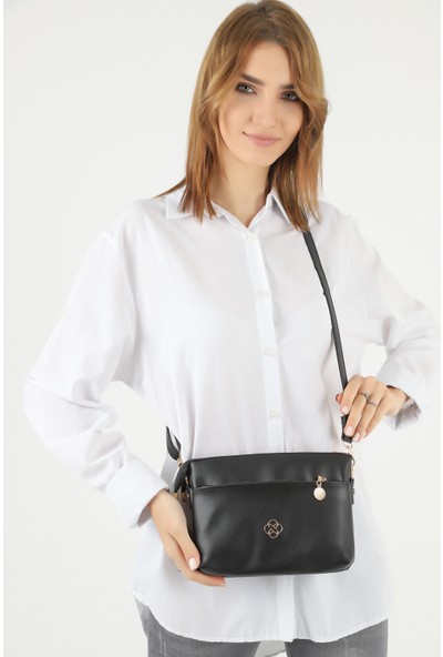 Kadın Lacost Deri Üç Bölmeli Omuz Çantası