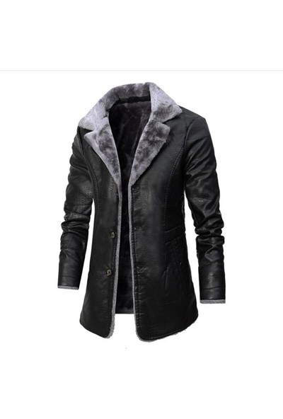 Moons Erkek Uzun Deri Ceket