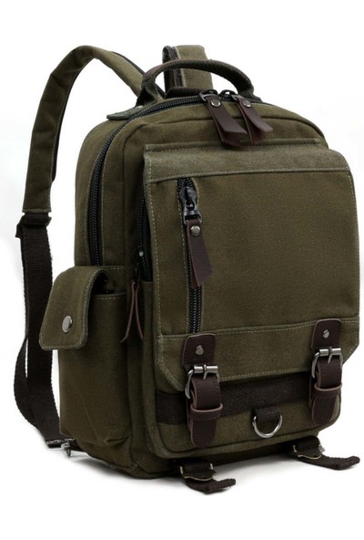 Cappadocia Vintage Cappadocia Suya Dayanıklı Kanvas Postacı - Küçük Sırt - Çapraz Askılı Günlük Omuz Çantası