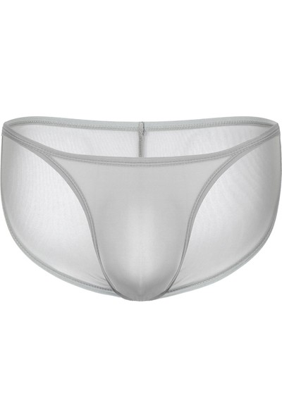 Erkek Örgü Gazlı Bez Hızlı Kuru Yüksek Bacak Külot Gri