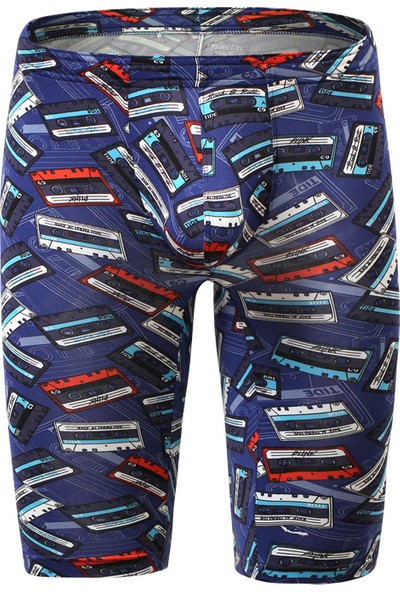 Erkek Külotu Çizgi Film Baskılı Spor Boksörlerini Uzatıyor