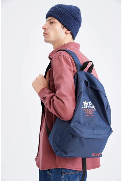 DeFacto Erkek Yazı Baskılı Büyük Okul Sırt Çantası W9934AZNS