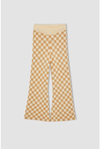 DeFacto Kız Çocuk Regular Fit Dama Desenli Geniş Paça Triko Tayt X0254A621WN DeFacto Kız Çocuk Regular Fit Dama Desenli Geniş Paça Triko Tayt X0254A621WN