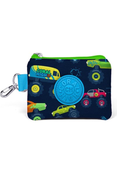 Coral High Kids Mavi Lacivert Monster Truck Desenli Bozuk Para Çantası 21752
