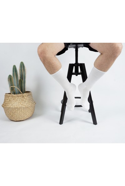 Aykırı Men Socks Beyaz Spor Çorap