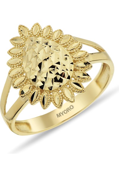 MYOROGOLD 14 Ayar Altın Taşsız Kalemli Yüzük