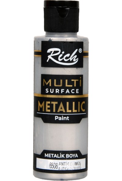 Rich Multi Surface Metalik Akrilik Boya 120 ml Antik Gümüş