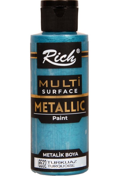 Rich Multi Surface Metalik Akrilik Boya 120 ml Turkuaz