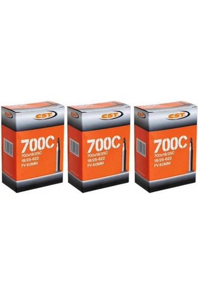 Cst 700X18-25 Presta Sibop 60MM 3lü Bisiklet Iç Lastik Seti Cst 700X18-25 Presta Sibop 60MM 3lü Bisiklet Iç Lastik Seti