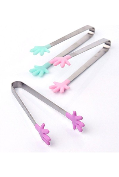 Tvet Silikon El Şeklinde Maşa Şeker Tutma Servis Maşası 13 cm T39964