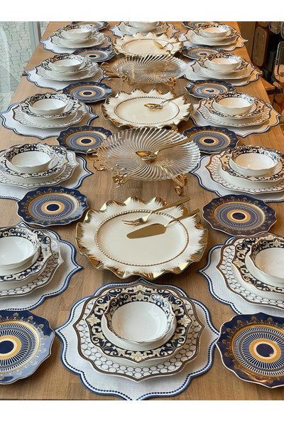 Rossev Yemek Takımı Blue Ring 72 Parça 12 Kişilik Rossev Yemek Takımı Blue Ring 72 Parça 12 Kişilik